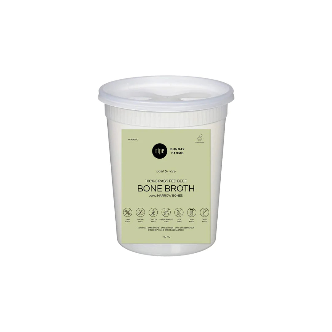 BASIL & ROSE BEEF BONE BROTH, 1L, RIPE ORGANIC, FROZEN – Creeds